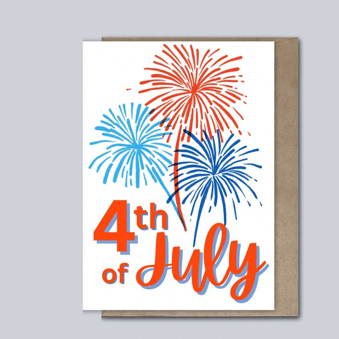 Printable 4th of July Fireworks Card, Digital Download - Etsy