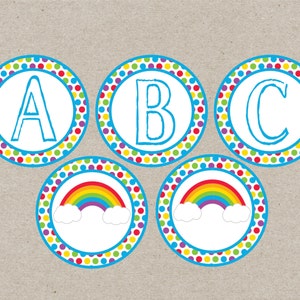 Full Alphabet Rainbow Banner for Rainbow Party, Rainbow Birthday Party ...