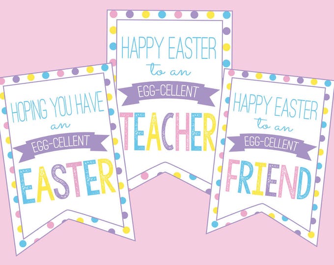 Egg-cellent Easter Tags. Happy Easter to an Egg-cellent - Etsy