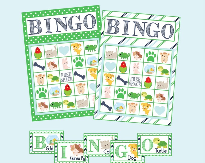 24 Card Pet Bingo Game Set. Instant Digital Download. Perfect - Etsy