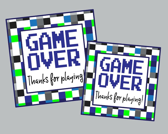 Game Over Thanks for Playing Favor Tags for Video Game - Etsy