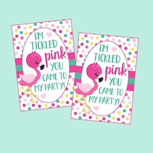 Printable Flamingo Favor Tags. I'm Tickled Pink You Came to My Party ...