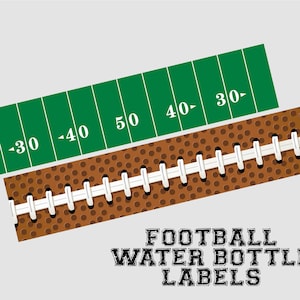 Football Water Bottle Labels. Printable Water Bottle Labels. Instant ...