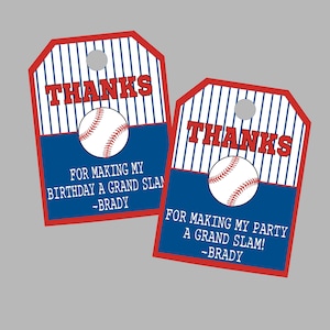 Personalized Baseball Birthday Party Favor Tag. Thanks for Making My ...