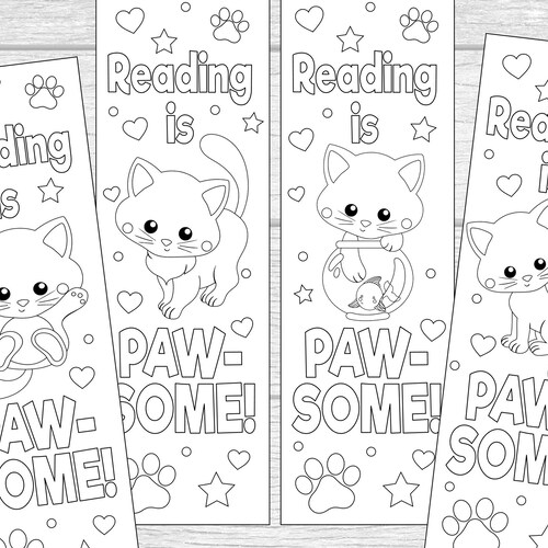 Printable Color Your Own Puppy Bookmarks. Reading is Paw-some - Etsy