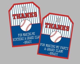 Grand Slam Baseball Birthday Party Favor Tag - Etsy
