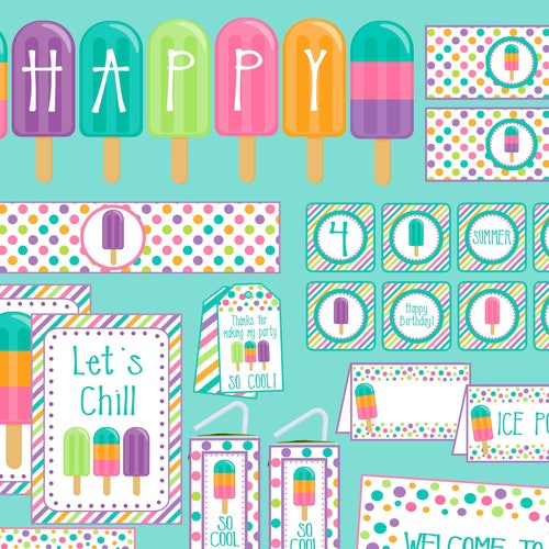Ice Pop Party Decoration Package for Ice Pop Birthday Party | Etsy