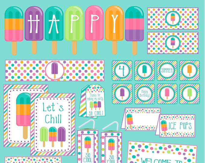 Ice Pop Party Decoration Package for Ice Pop Birthday Party | Etsy