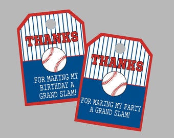 Grand Slam Baseball Birthday Party Favor Tag - Etsy