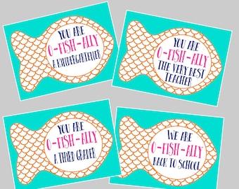 O-fish-ally Back to School Tags. for Preschool to 6th Grade - Etsy