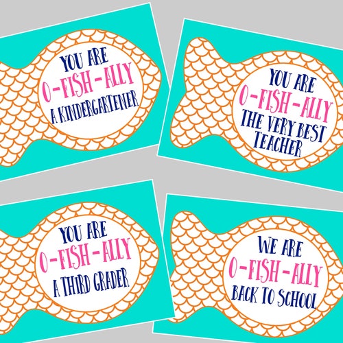 O-fish-ally Back to School Tags. for Preschool to 6th Grade - Etsy