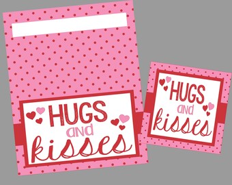 Bugs & Kisses Valentine's Day Bag Toppers and Tags. | Etsy