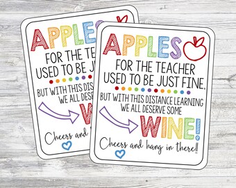 Teacher Appreciation Printable Wine - Etsy