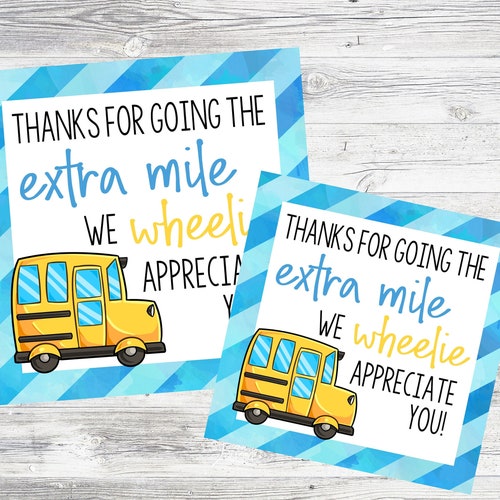Bus Driver Appreciation Gift Tag Thank You for Always Going - Etsy
