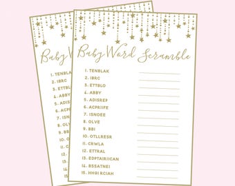 Word Scramble Baby Shower Game, Baby Shower Game,twinkle Twinkle Little ...