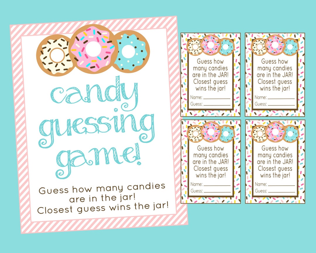 Candy Guessing Game for Donut Baby Sprinkle or Baby Shower. Instant ...