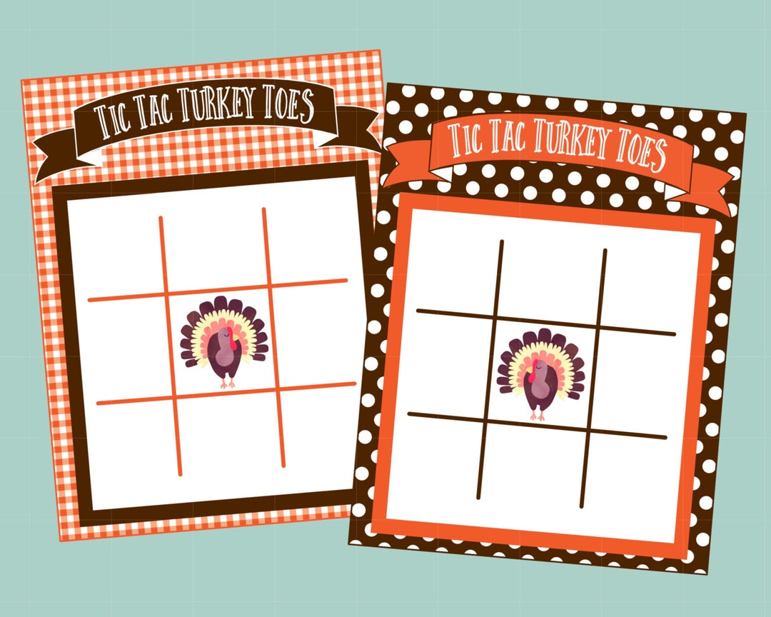 Tic Tac Turkey Toes. Thanksgiving Tic Tac Toe Game. Instant Digital ...