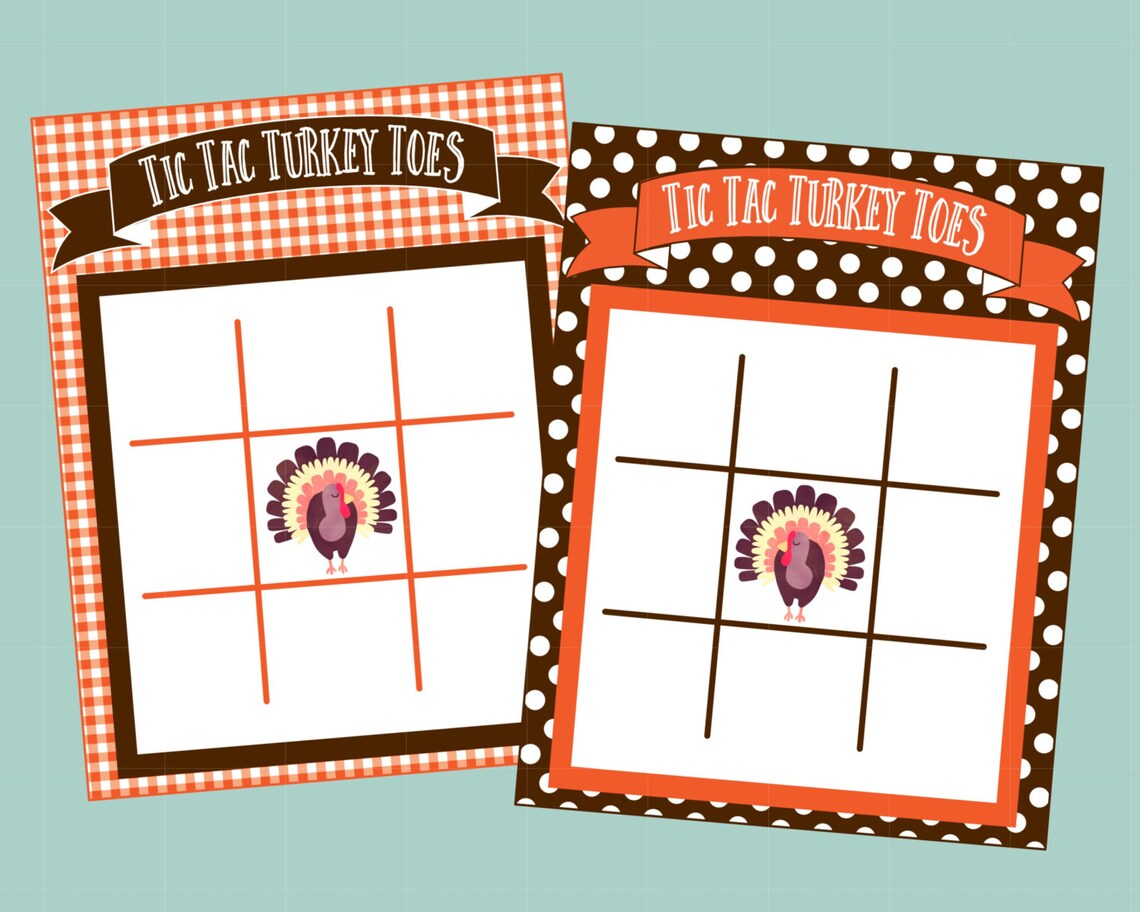 Tic Tac Turkey Toes. Thanksgiving Tic Tac Toe Game. Instant - Etsy