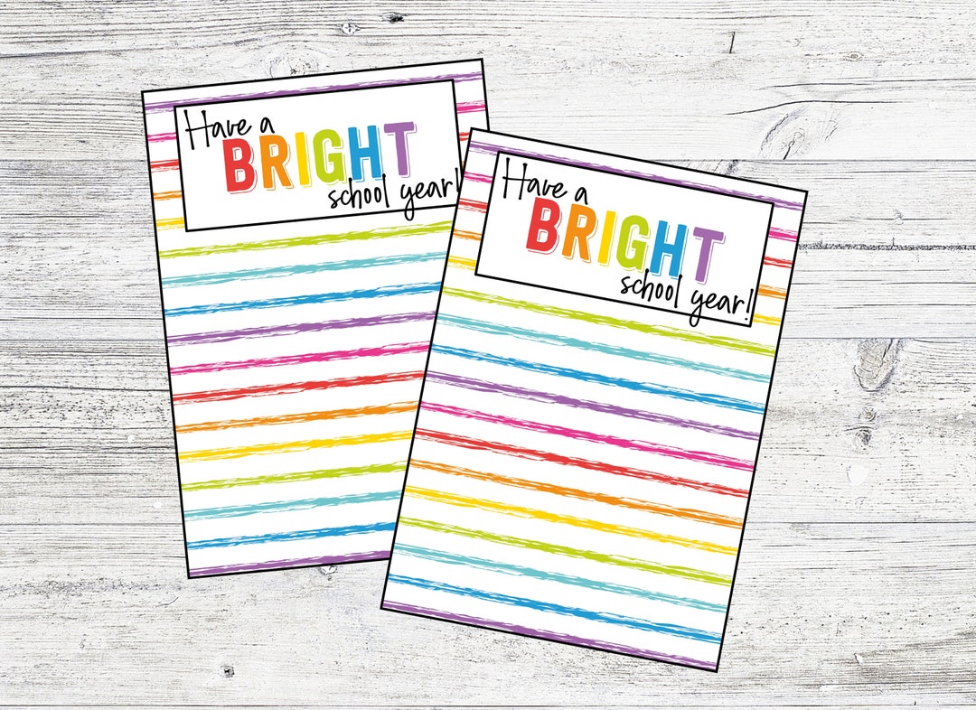 Printable Have A BRIGHT School Year Cookie Cards. Back to School Cards ...