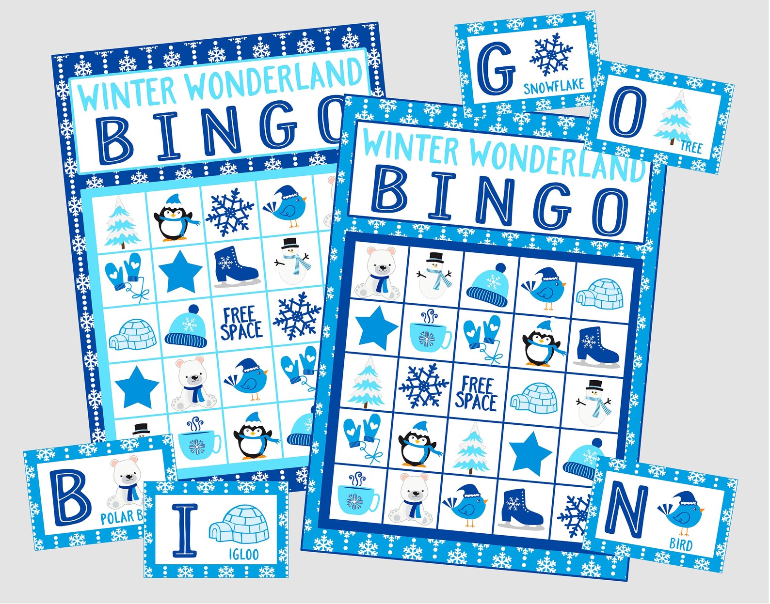 Winter Wonderland Bingo! Printable Winter Bingo Game. 12 Card Bingo Set ...