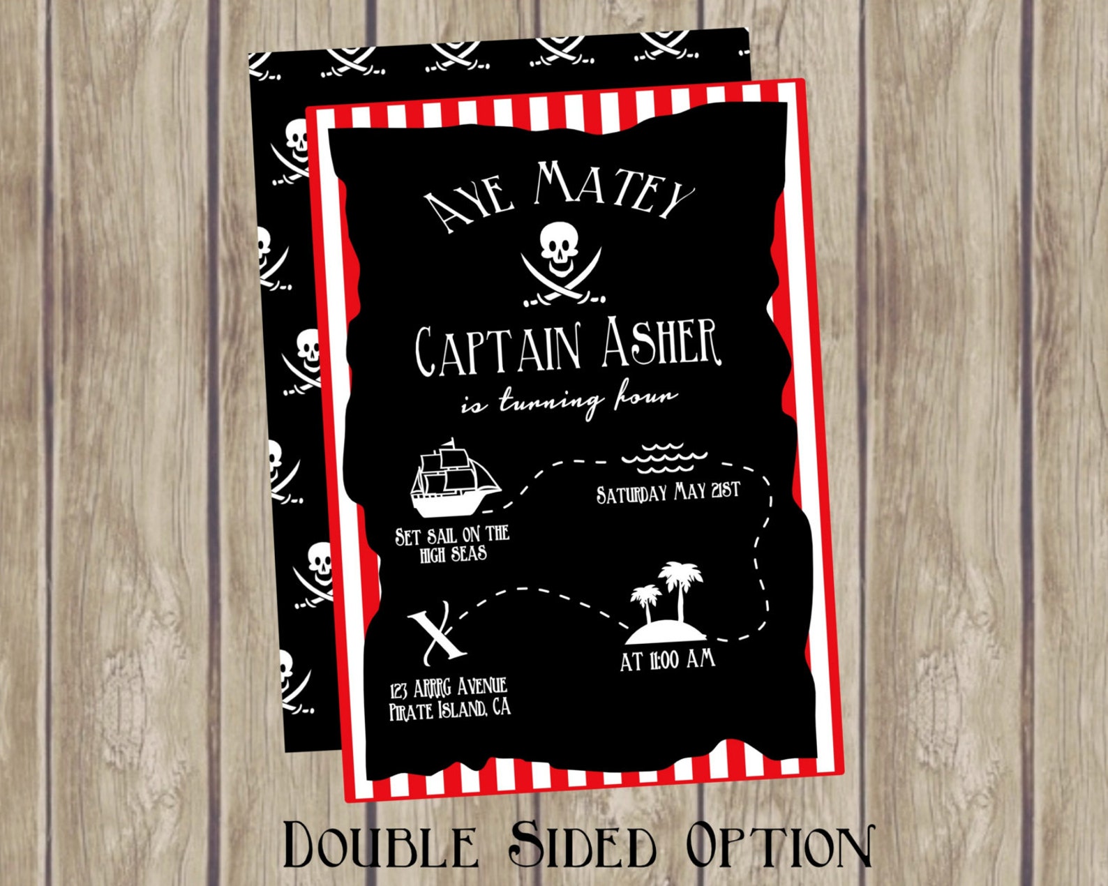 Pirate Birthday Invitation. Pirate Map Invitation. Pirate | Etsy