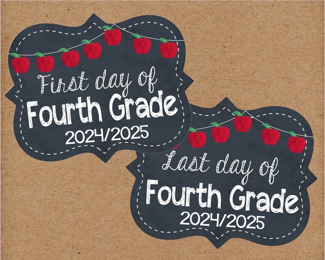 Fourth Grade First Day of School Sign. Back to School Photo Prop Sign ...