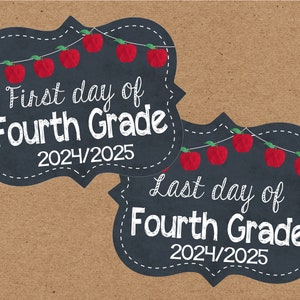 Fourth Grade First Day of School Sign. Back to School Photo Prop Sign ...