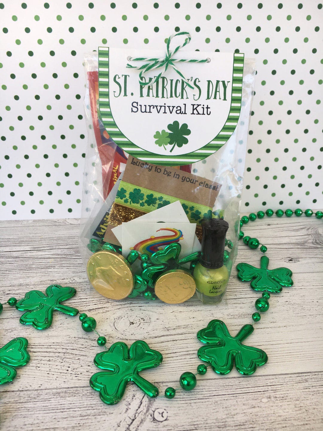 St. Patrick's Day Survival Kit Bag Toppers & Hang Tag. Instant Digital ...