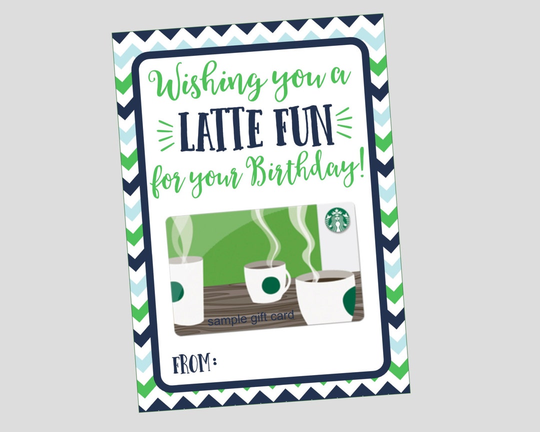 LATTE Birthday Card. Wishing You a LATTE FUN for Your Birthday. Instant ...