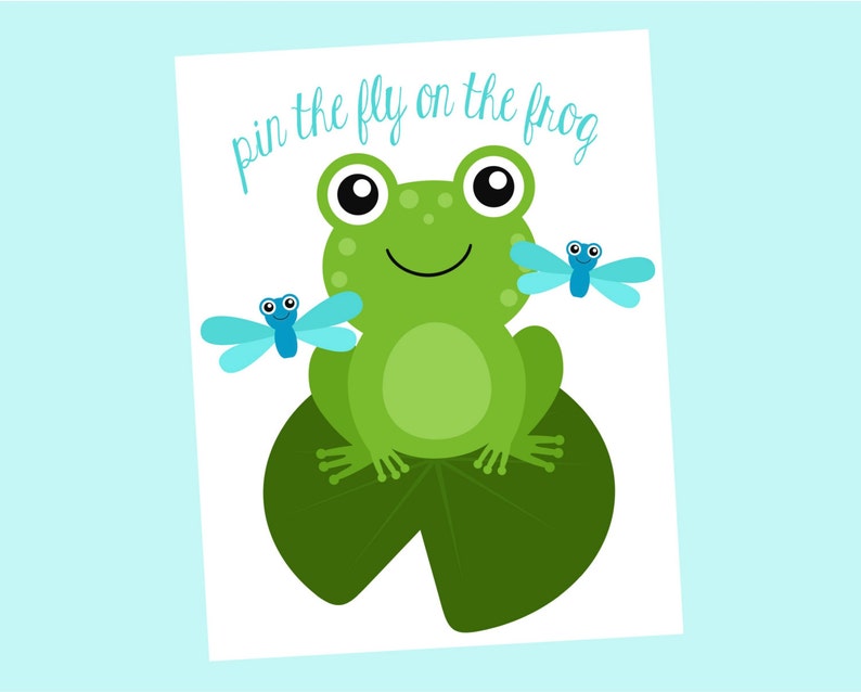 Pin the Fly on the Frog! Printable Game. Perfect for Frog Birthday ...