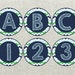 Blue & Green Chevron Printable Banner. Full Alphabet for Birthdays ...