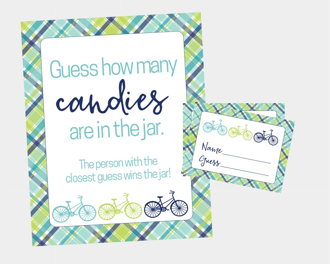 Juego de adivinanzas de dulces para baby shower en bicicleta. Adivina ...