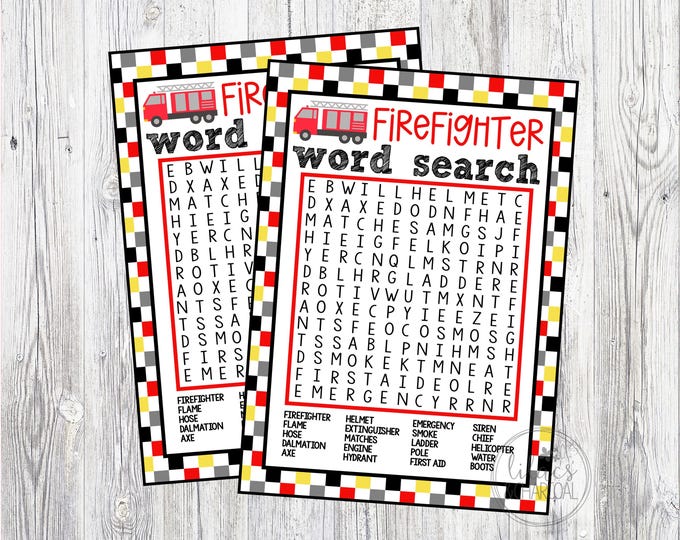 Fire Safety Word Search Printable PDF - Etsy Canada