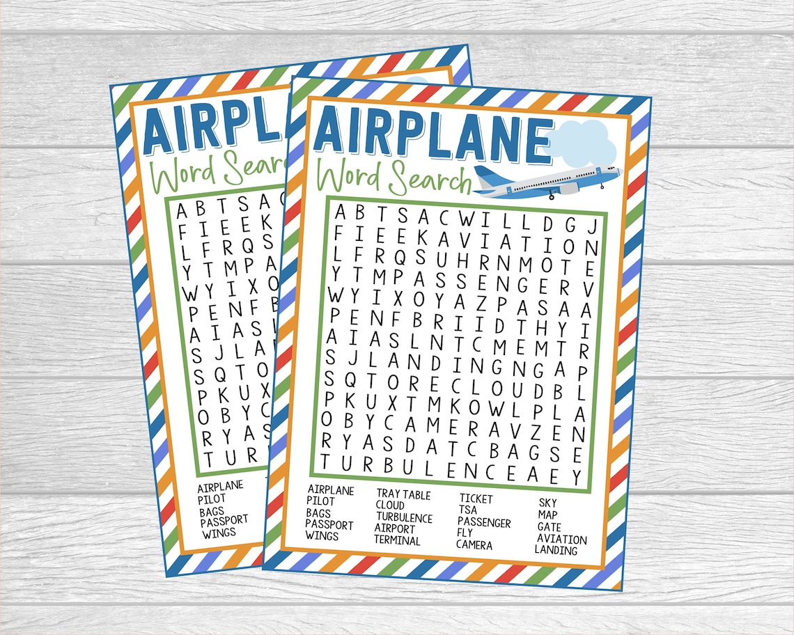 Printable Airplane Word Search. Kids Travel, Airport, Airplane Game ...