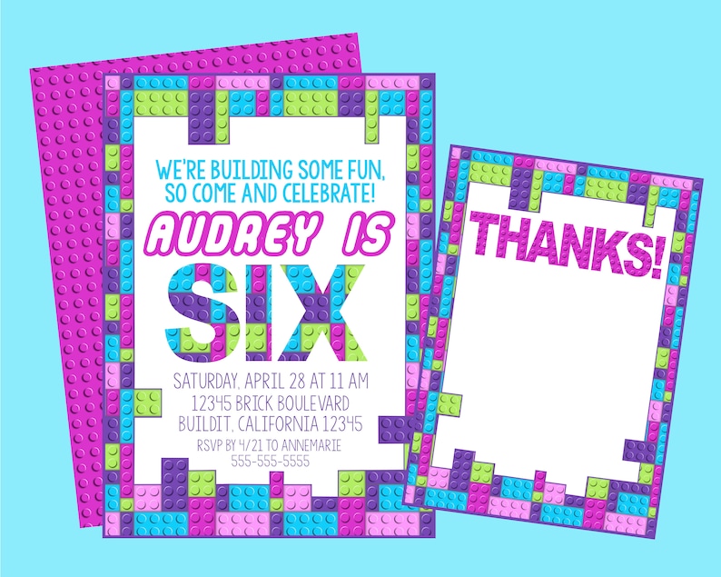 Build up Some Fun Birthday Invitation for Bricks & Building Blocks ...