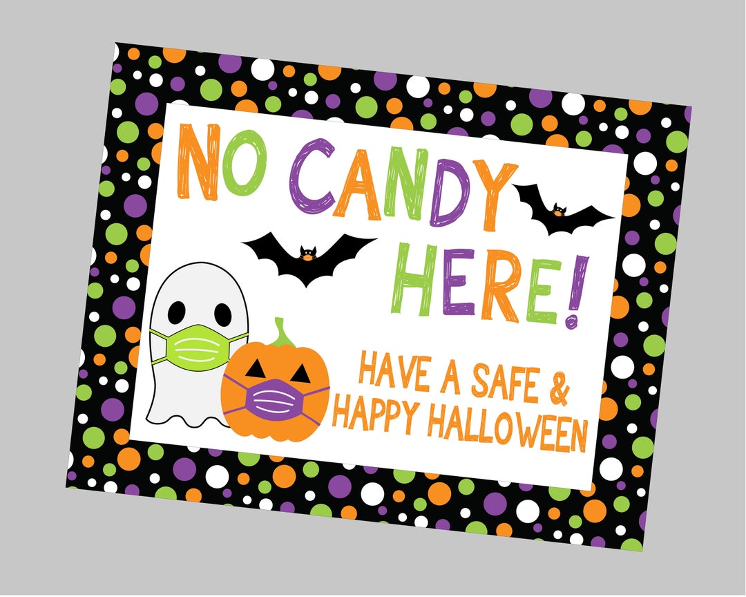 Printable No Candy Here Halloween Sign. Social Distancing 2021 ...