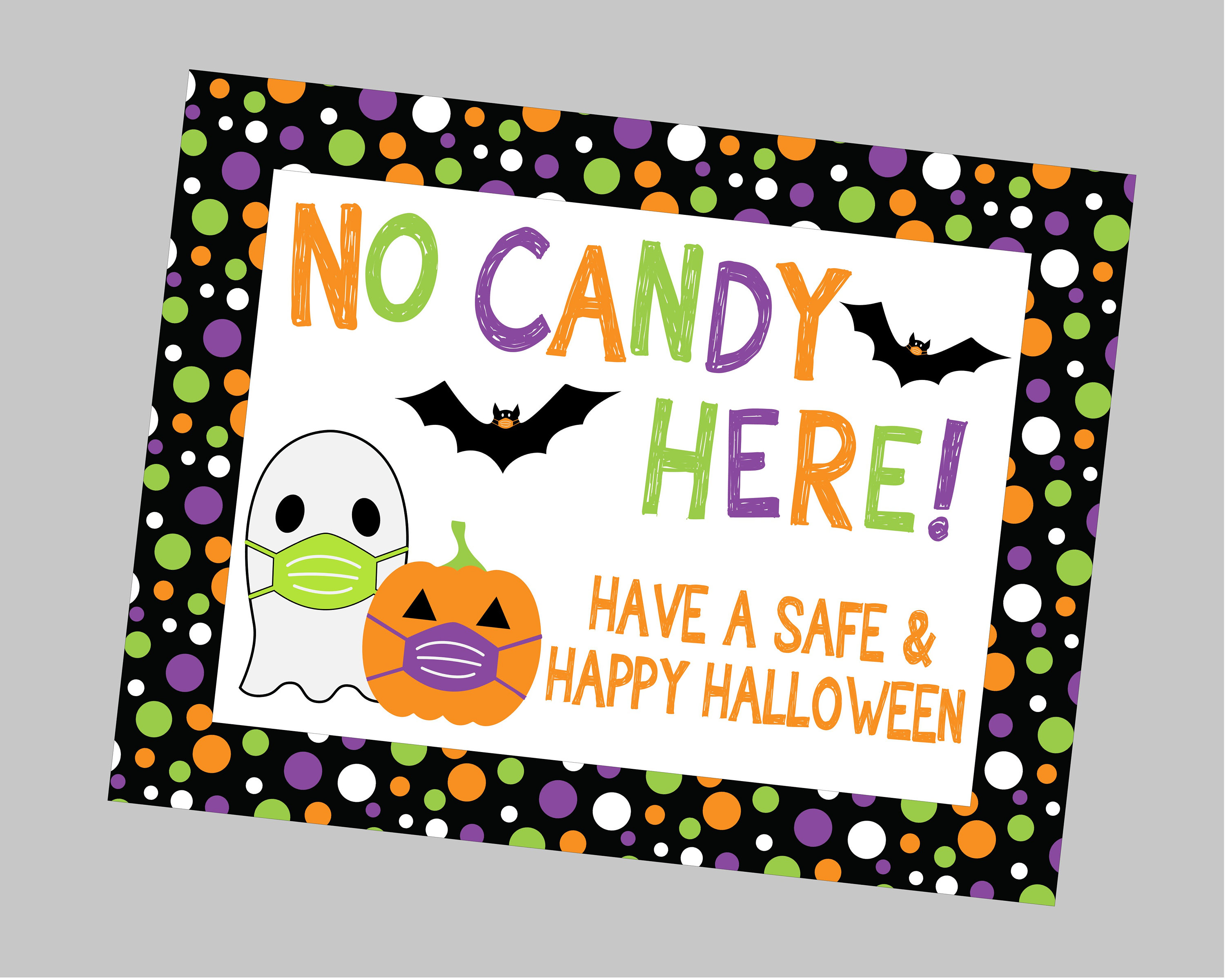 Printable No Candy Here Halloween Sign. Social Distancing 2021 - Etsy
