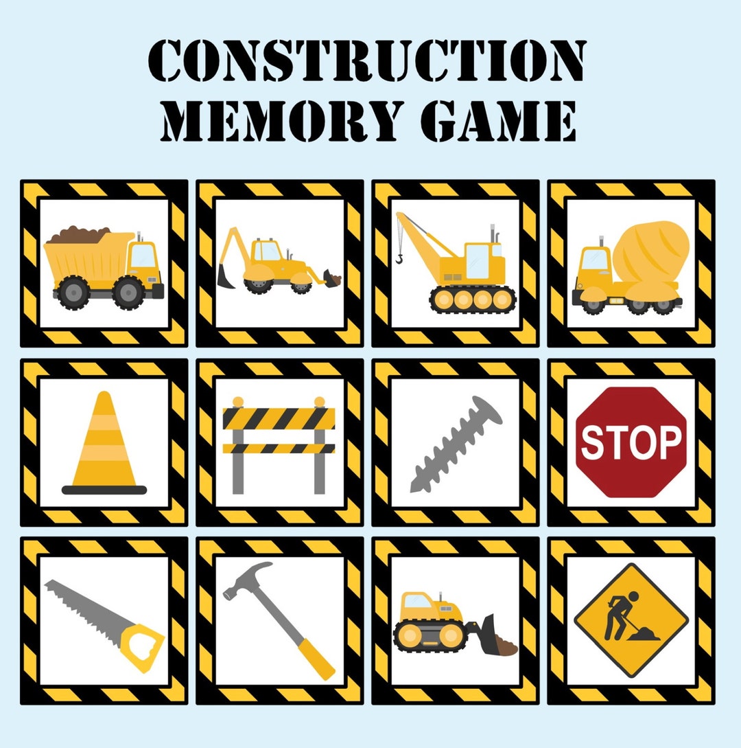 Construction Memory and Matching Game. Construction Game. Instant ...