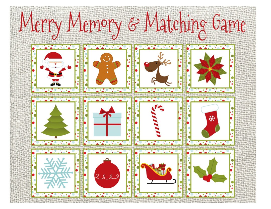 Merry Memory & Matching Game. Christmas Memory and Matching Game ...