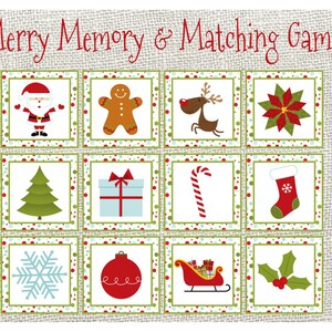 Merry Memory & Matching Game. Christmas Memory and Matching Game ...