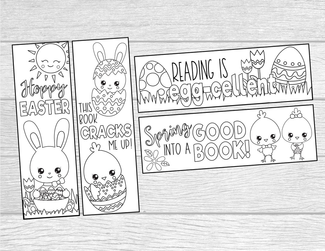 PRINTABLE Easter Bookmarks. Print & Color Your Own Bookmark Instant ...