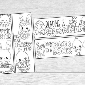 PRINTABLE Easter Bookmarks. Print & Color Your Own Bookmark Instant ...
