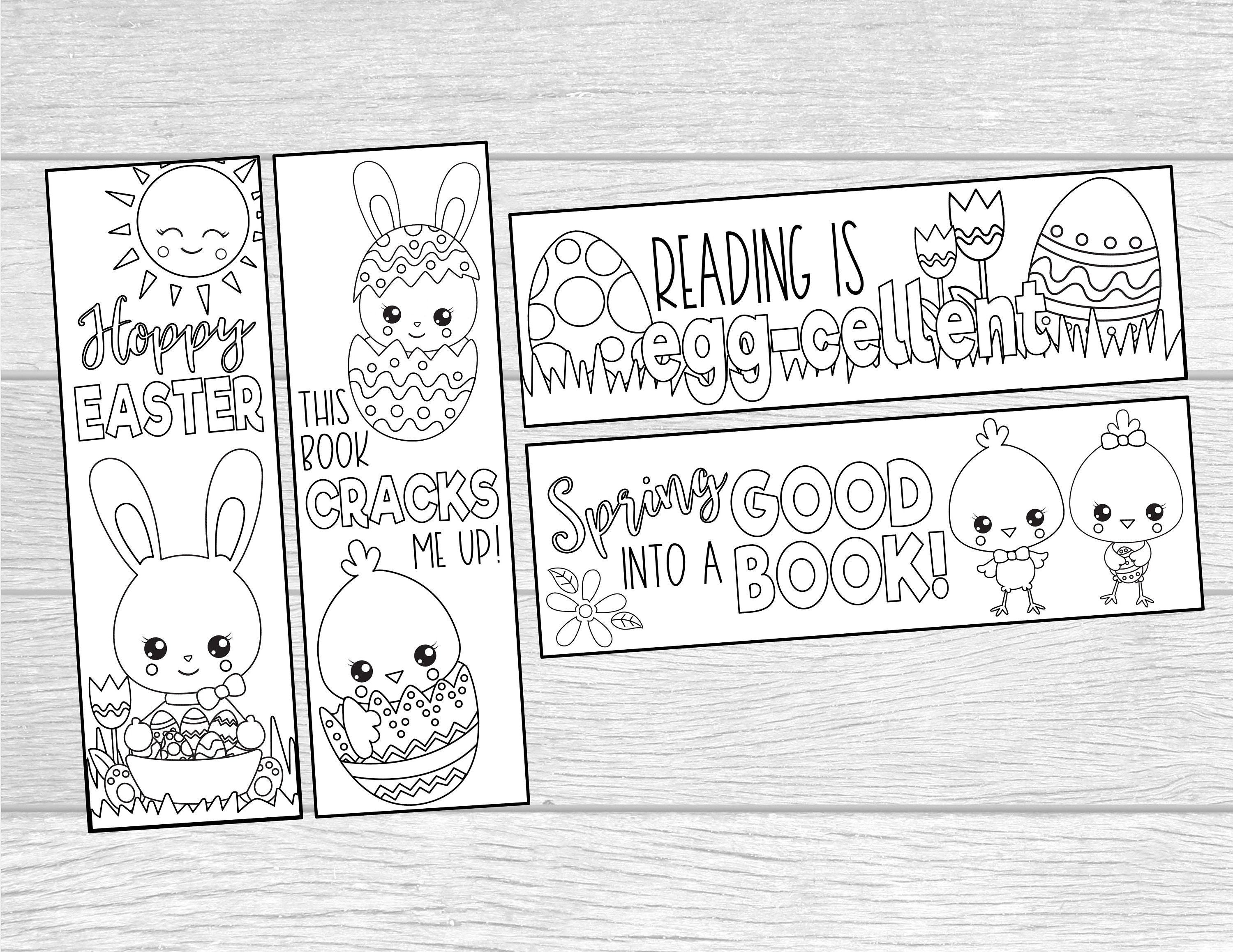 PRINTABLE Easter Bookmarks. Print & Color Your Own Bookmark Instant ...