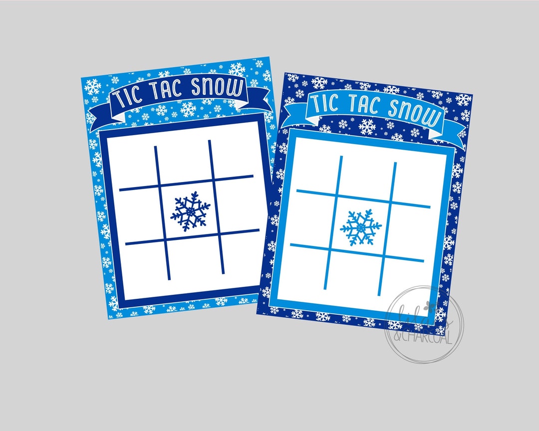 Printable Tic Tac Snow Game. Winter, Snowflake Tic Tac Toe Game. Snow ...