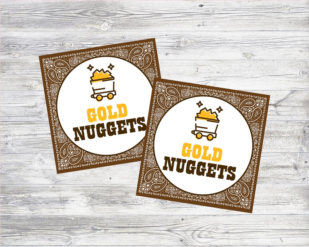 Printable Gold Nuggets Tags for Gold Rush Activity or Party. Mining ...