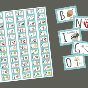 24 Card Woodland Animal Bingo Game Set . Great for Woodland Birthday ...