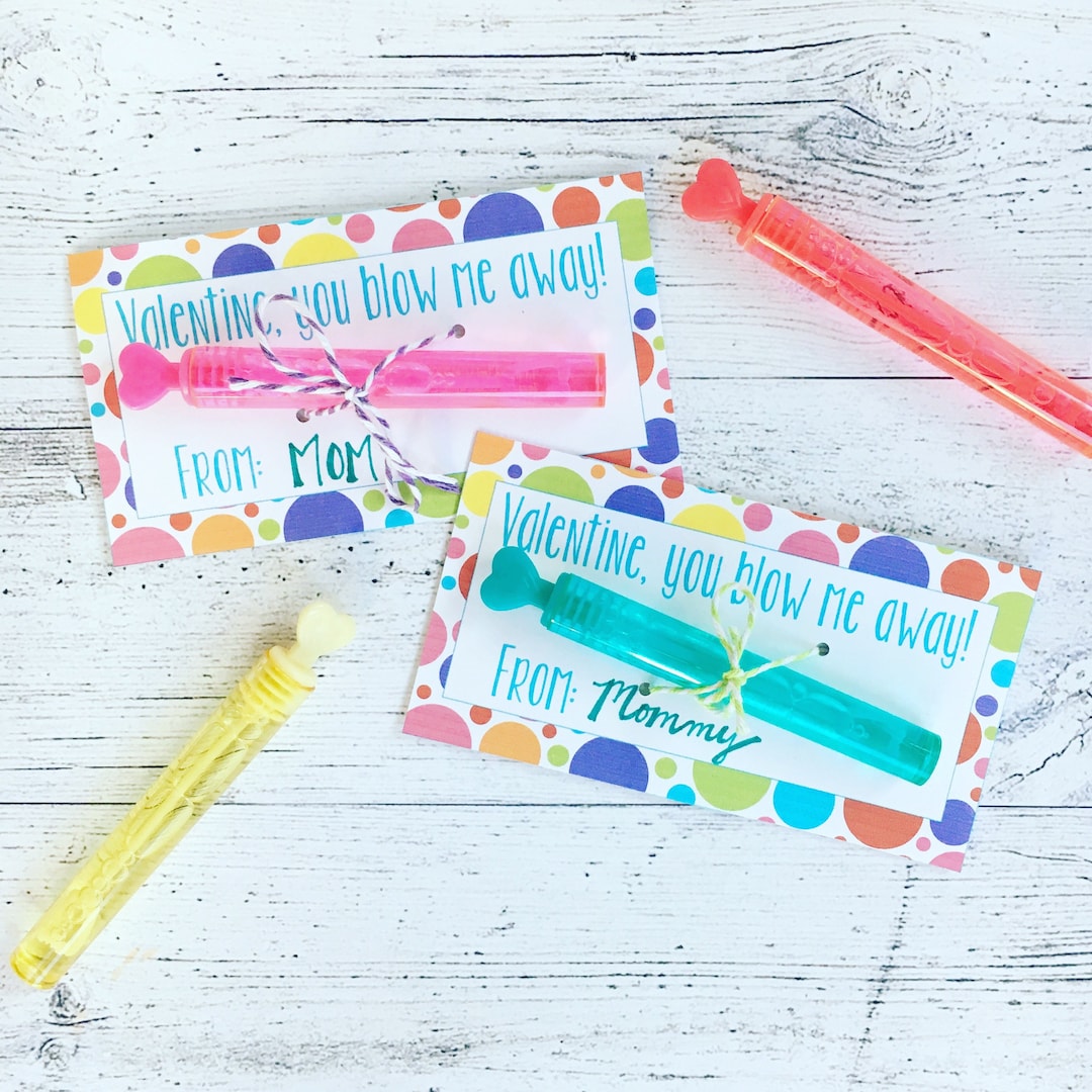 Valentines Bubbles Cards. Valentine, You Blow Me Away. Instant Digital ...