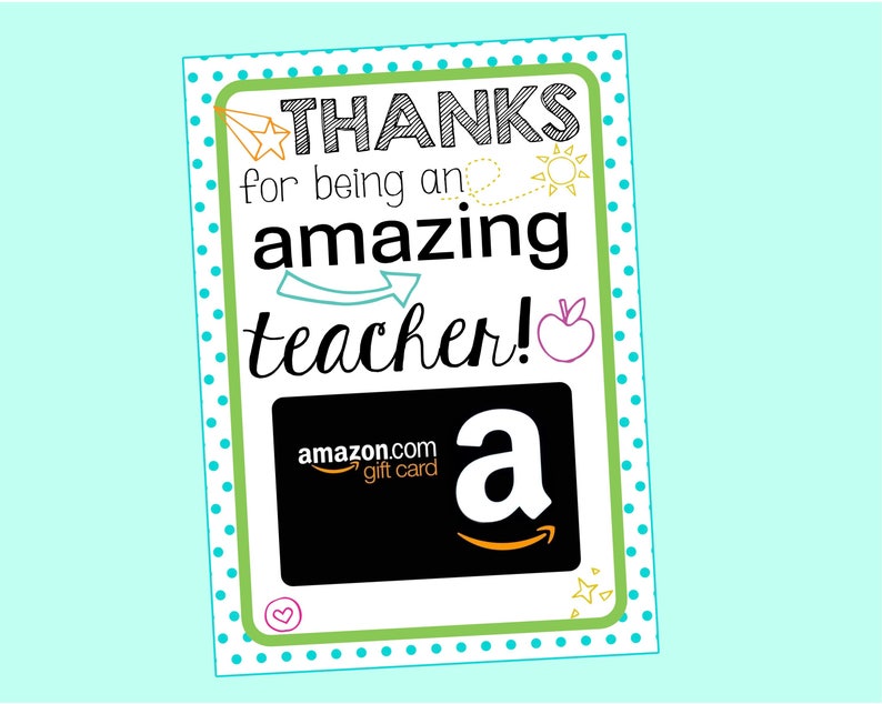 Amazing Teacher Gift Cards Holder. Instant Digital Download. for ...