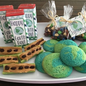 Earth Day Snack Set! Earth Day Party! Treat Bag Topper, Treat Hang Tag ...