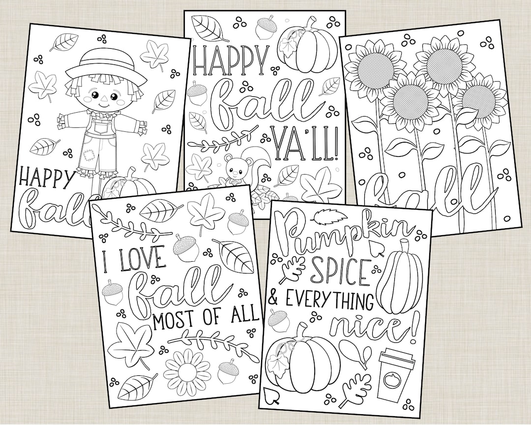 Printable Fall Fun Coloring Pages for Kids or Adults! Autumn, Fall ...